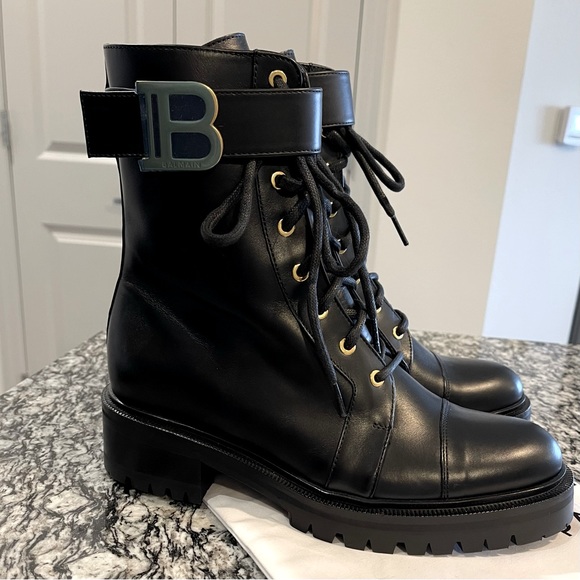 Balmain | Shoes | Balmain Ranger Leather Combat Boots 4 | Poshmark